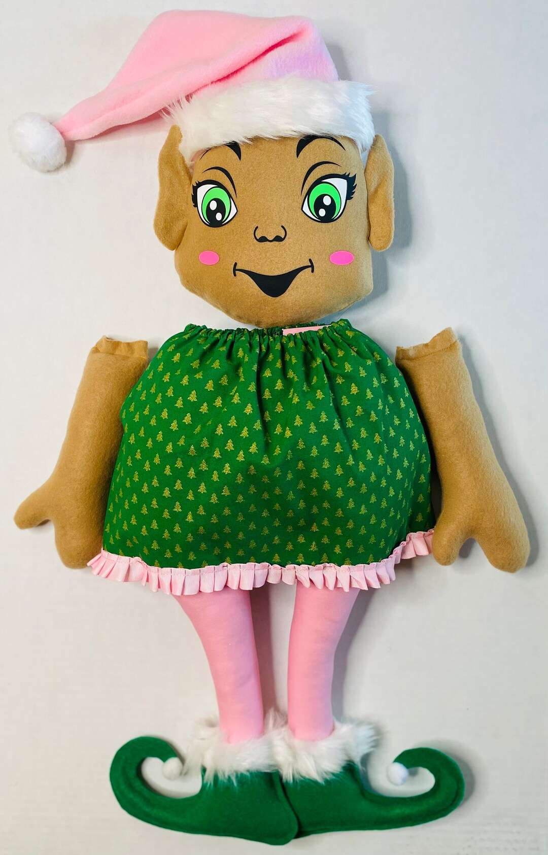Elf Girl in Pink Wreath Attachment - Etsy