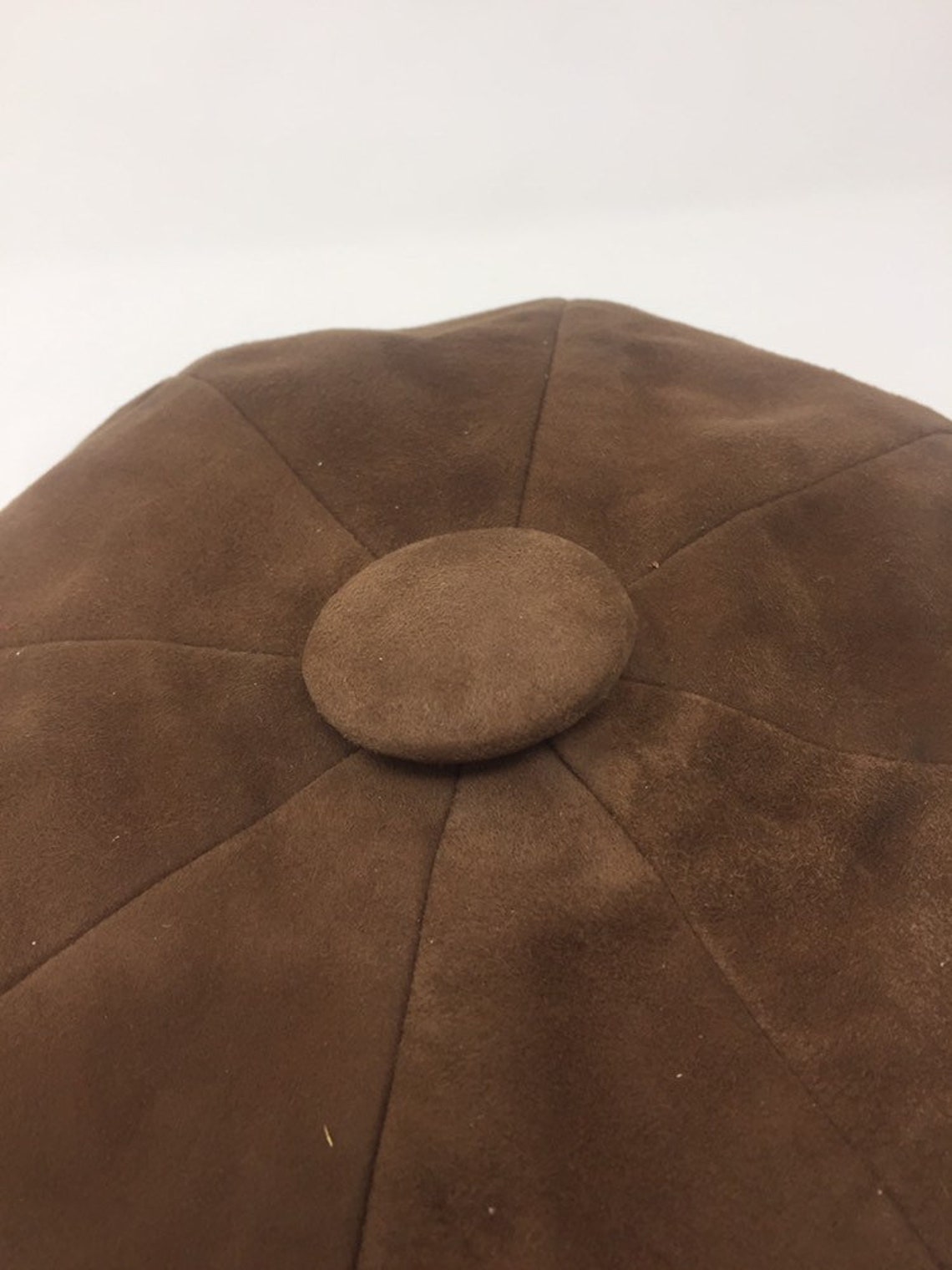 Vintage Basque Hat Woman in Brown Leather Newsboy Cap - Etsy