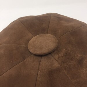 Vintage Basque Hat Woman in Brown Leather Newsboy Cap - Etsy