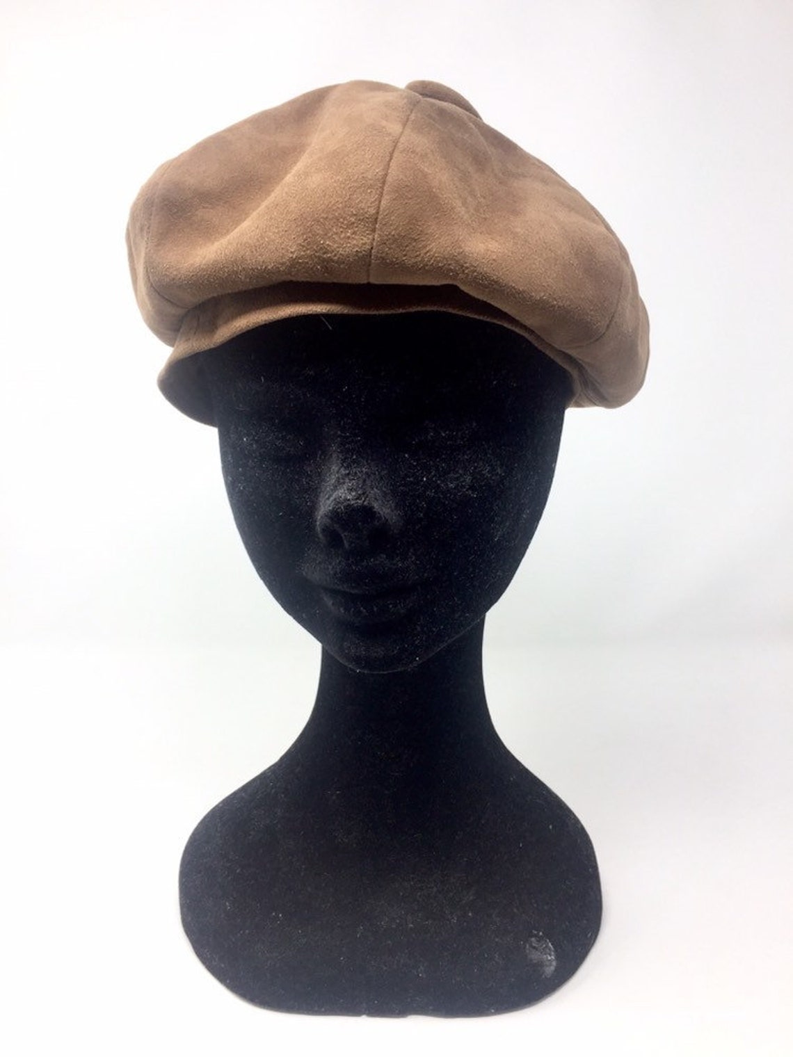 Vintage Basque Hat Woman in Brown Leather Newsboy Cap - Etsy