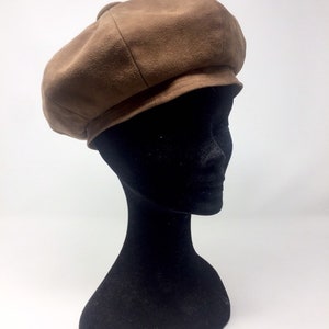 Vintage Basque Hat Woman in Brown Leather Newsboy Cap - Etsy