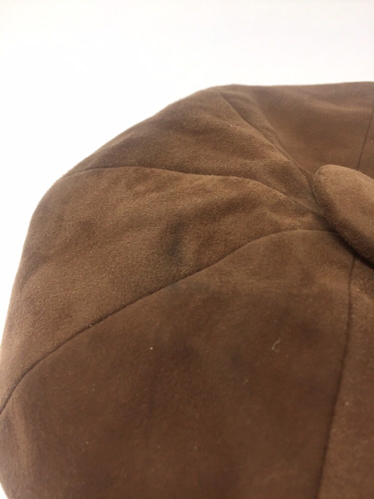 Vintage Basque Hat Woman in Brown Leather Newsboy Cap - Etsy