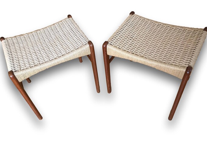 Danish Paper Cord Hand-woven Stool two Available - Etsy