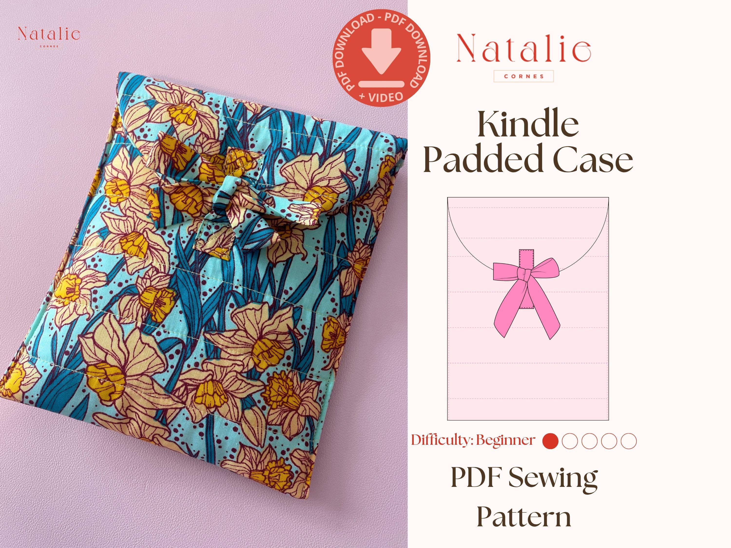 PDF Sewing Pattern | Quilted Kindle Sleeve With Bow | Padded E-reader ...
