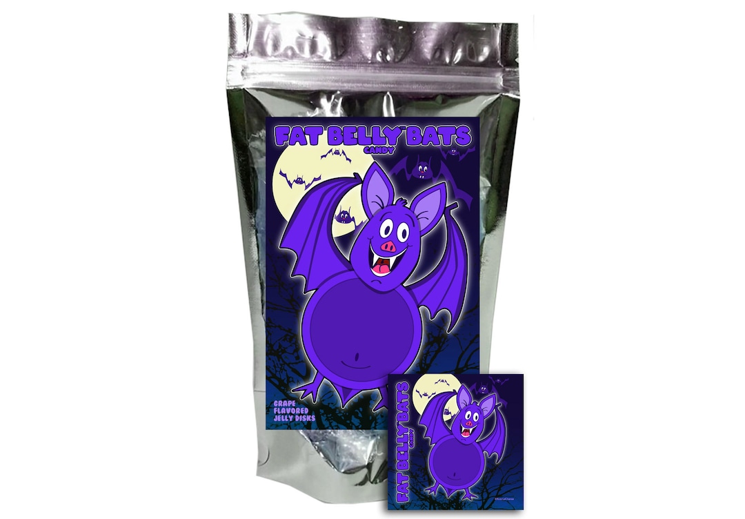Fat Belly Bats Candy Grape Flavored Fruit Gummies Funny Unique ...