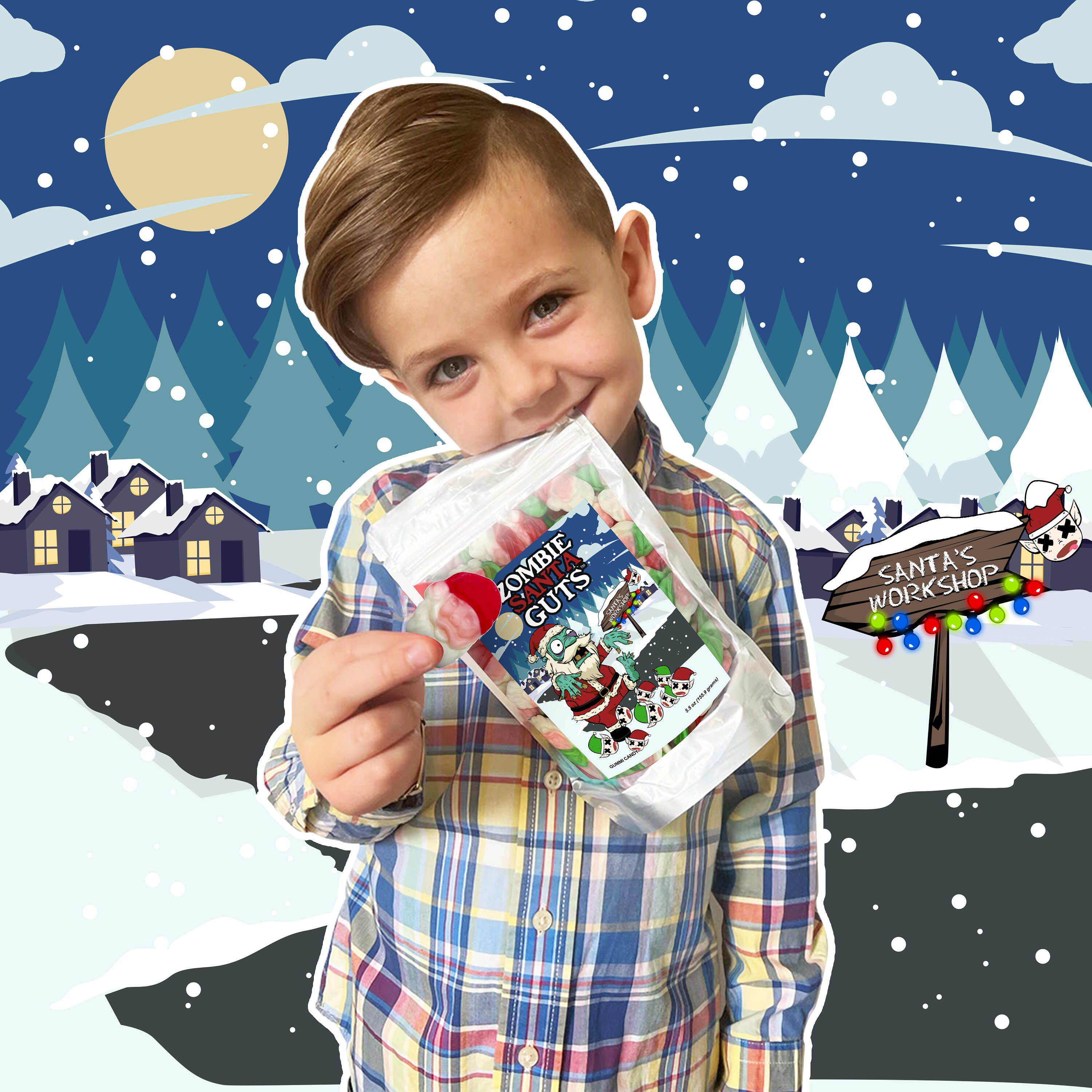 Zombie Santa Guts Gummy Santa Funny Socking Stuffer Gag Candy Gift for ...