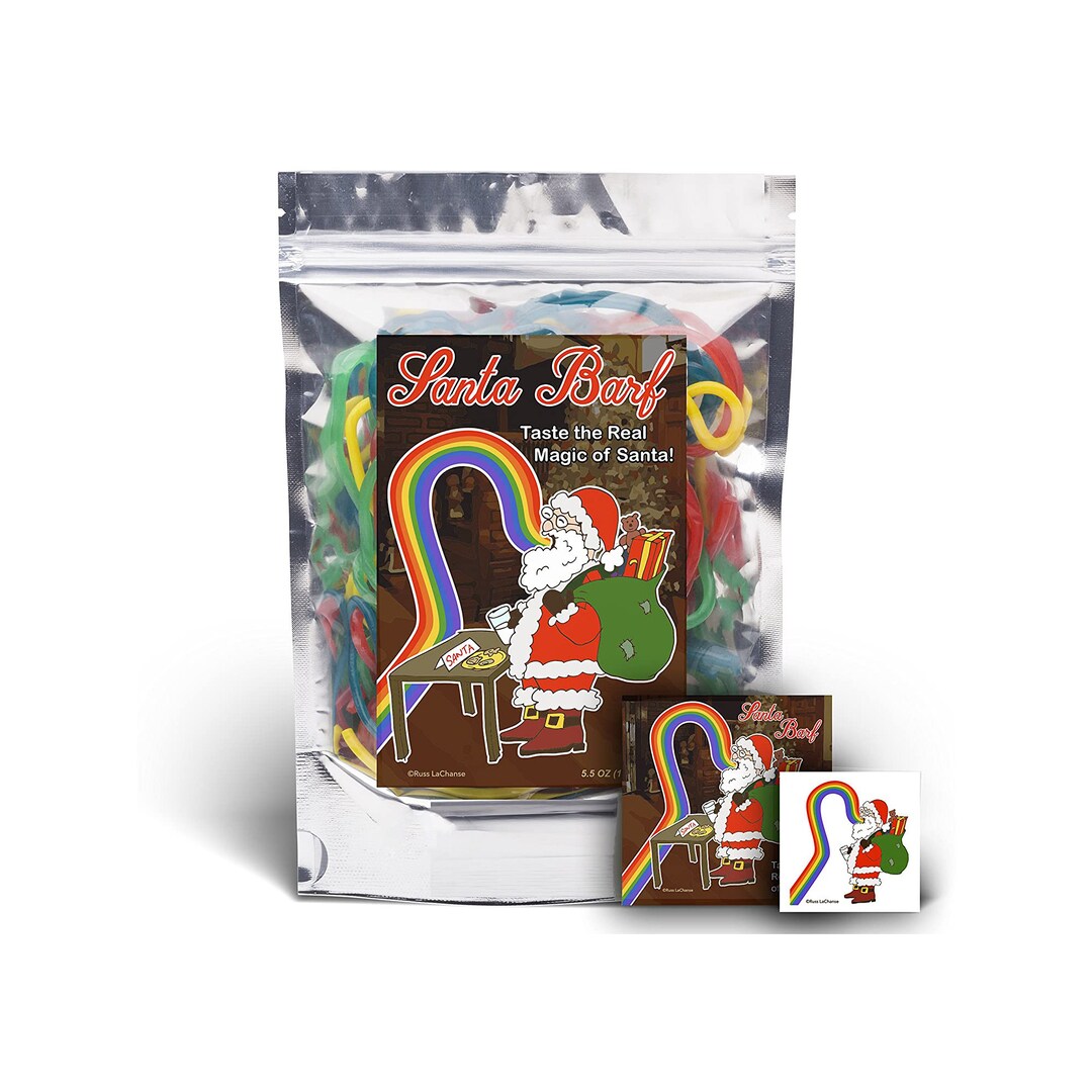 Santa Barf Rainbow Lace Licorice Funny Unique Christmas Stocking Stuffer Gag Candy Gift for ...