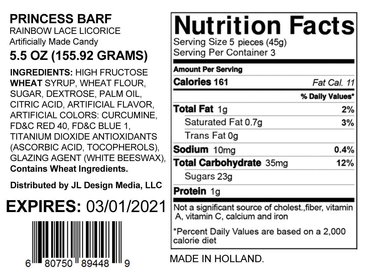 Princess Barf Rainbow Lace Licorice Funny Unique Valentines Day ...