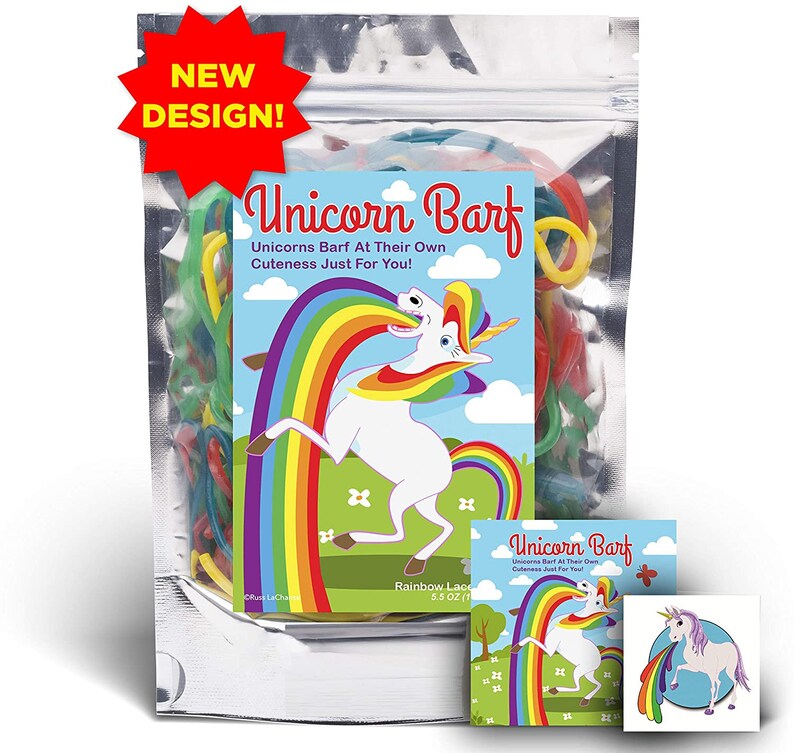 Unicorn Barf Rainbow Lace Licorice Funny Unique Valentines Day Birthday Girl, Boy & Teens Candy ...