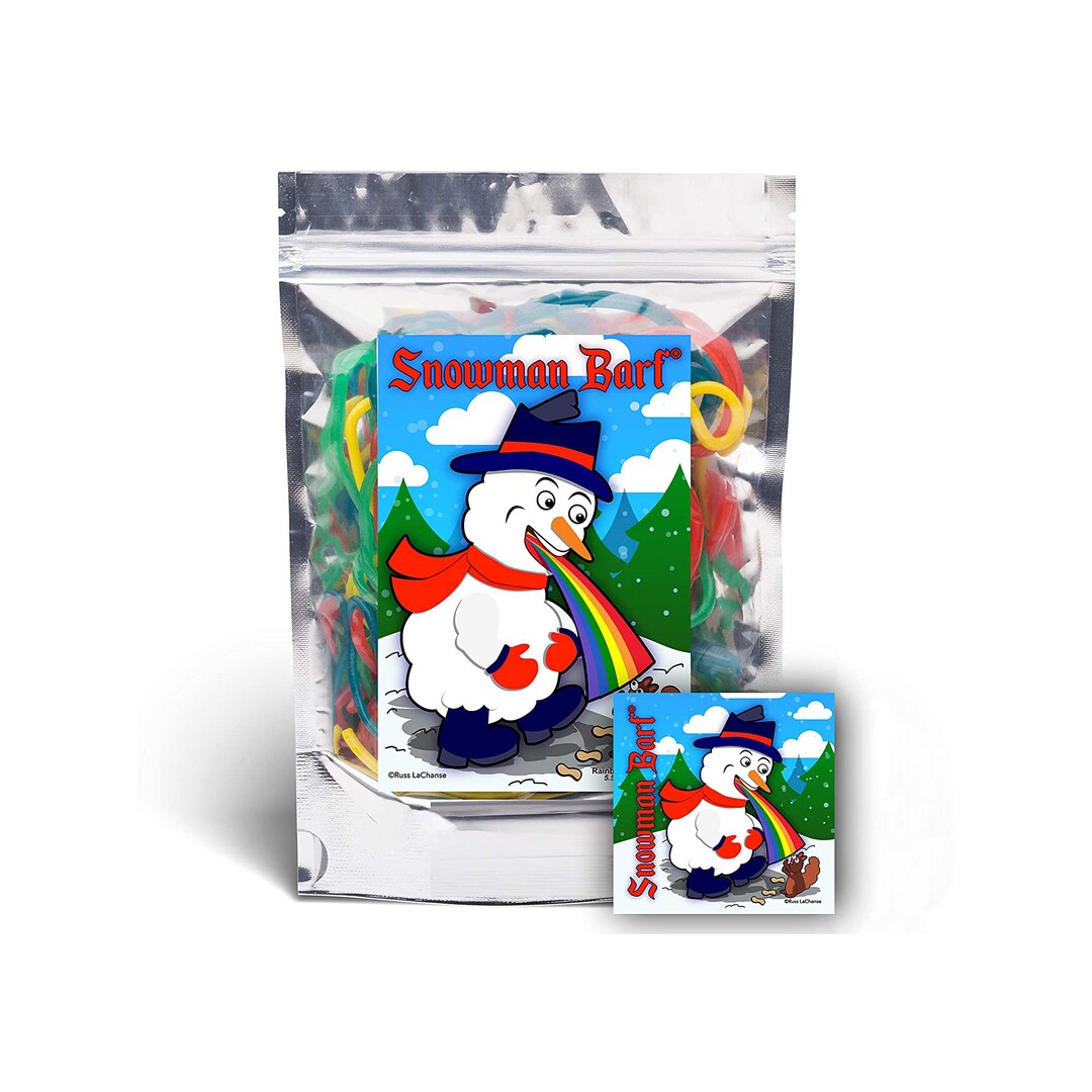 Snowman Barf Rainbow Lace Licorice Funny Unique Stocking Stuffer Gag Candy Gift for Teens, Girls ...