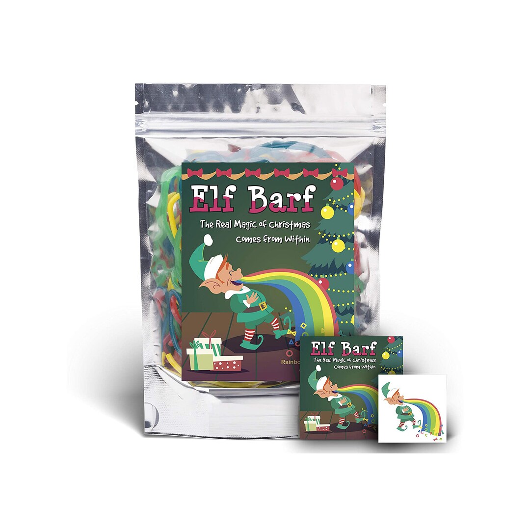 Elf Barf Rainbow Lace Licorice Funny Unique Christmas Stocking Stuffer Gag Candy Gift for Teens ...