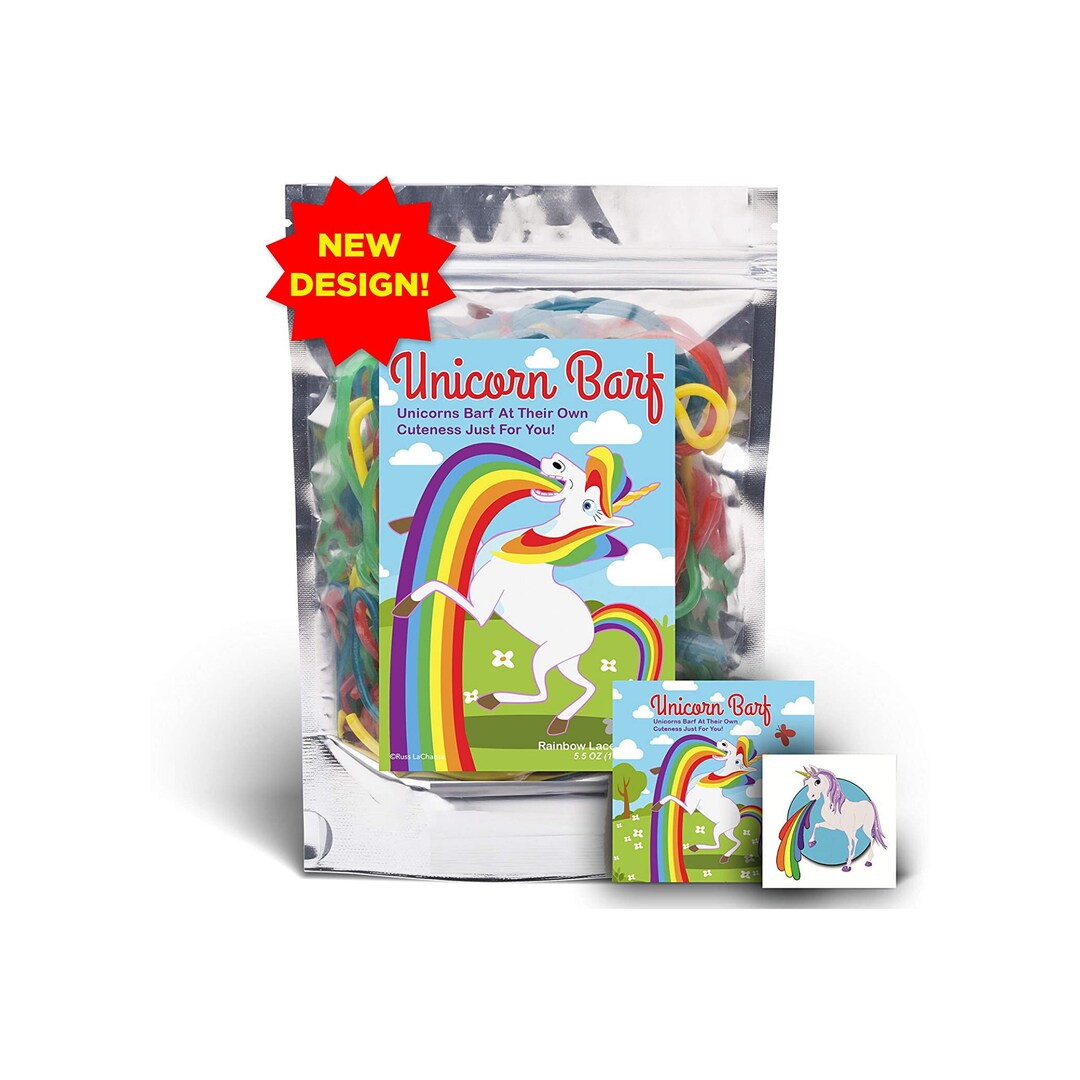 Unicorn Barf Rainbow Lace Licorice Funny Unique Valentines Day Birthday Girl, Boy & Teens Candy ...