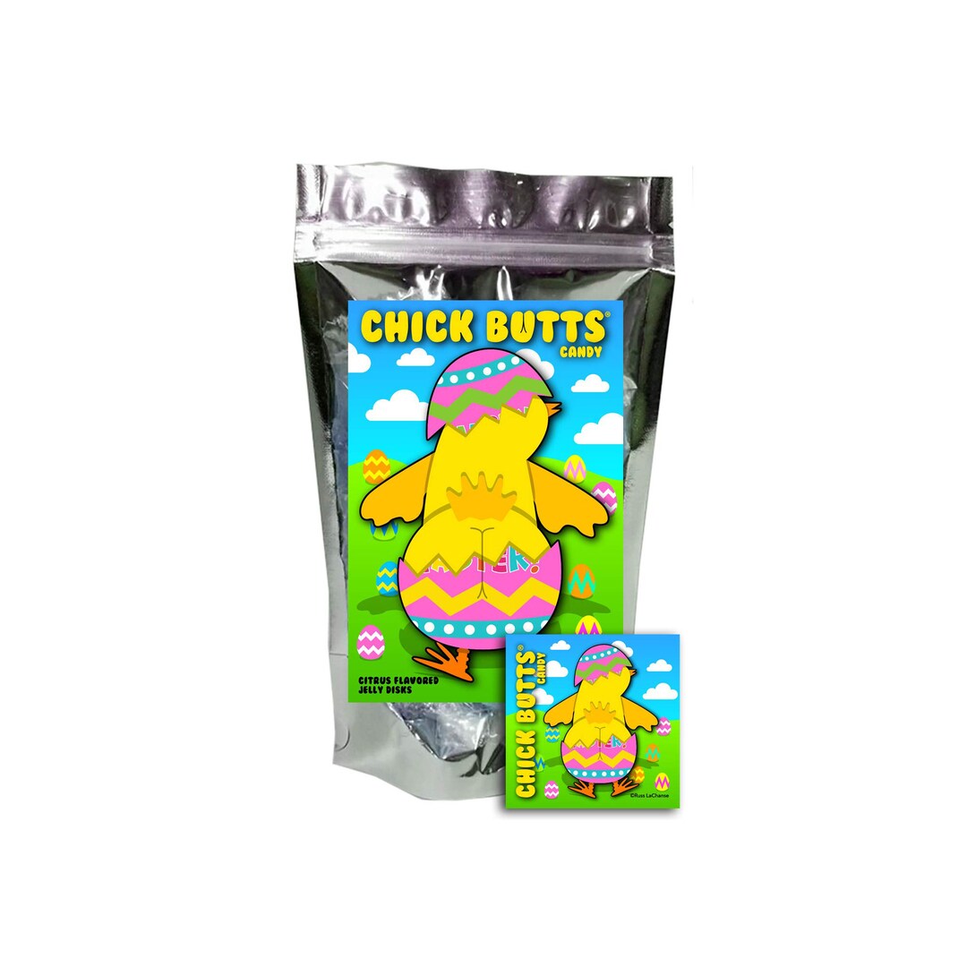 Chick Butts Gummy Citrus Flavored Fruit Jelly Disks Funny Unique Easter ...