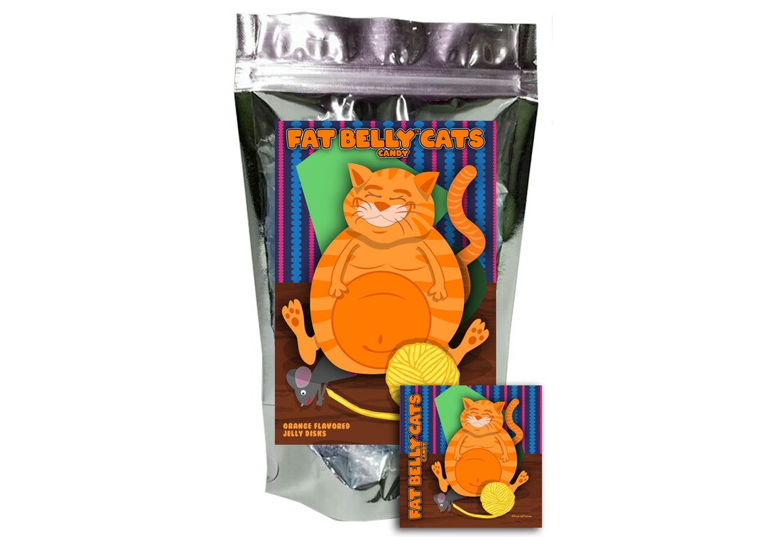 Fat Belly Cats Gummy Flavored Fruit Orange Funny Easter Basket Stuffer ...