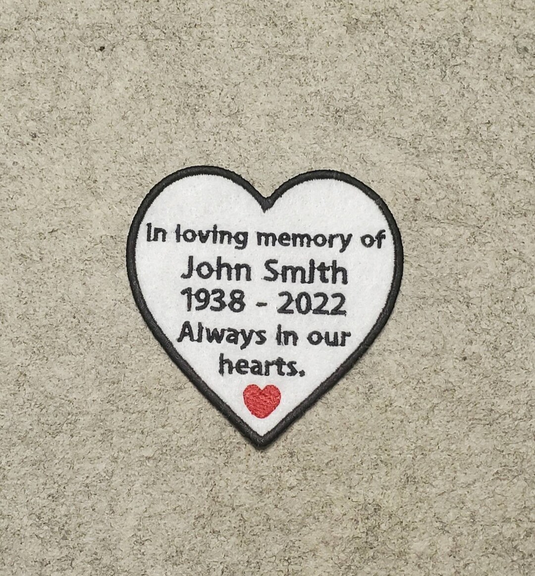 Custom 3.5 Inch Sew on Memory Patch in Loving Memory Of - Etsy