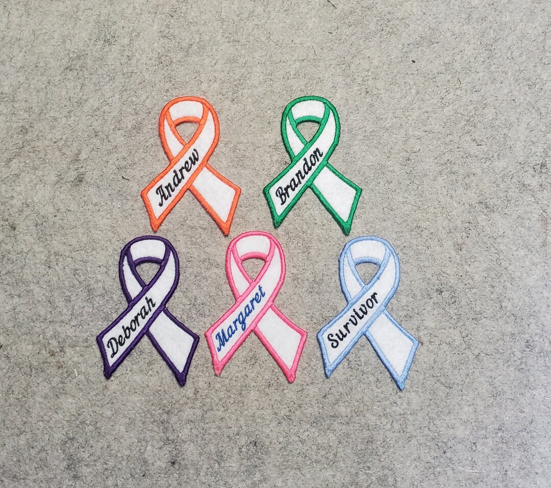 4 Inch Cancer Ribbon Patch Sew On - Etsy