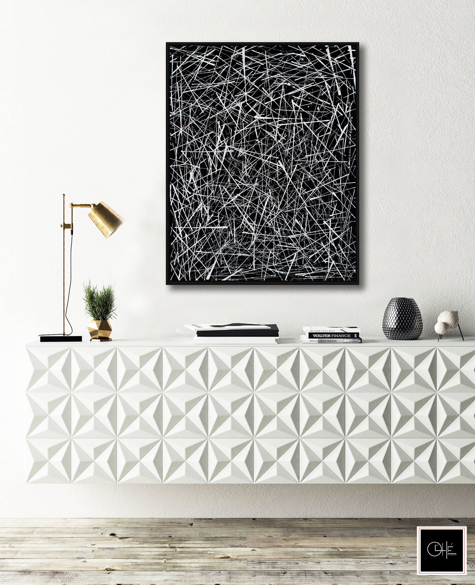 Original Abstract Painting 16 X 20 Framed Modern Artwork - Etsy