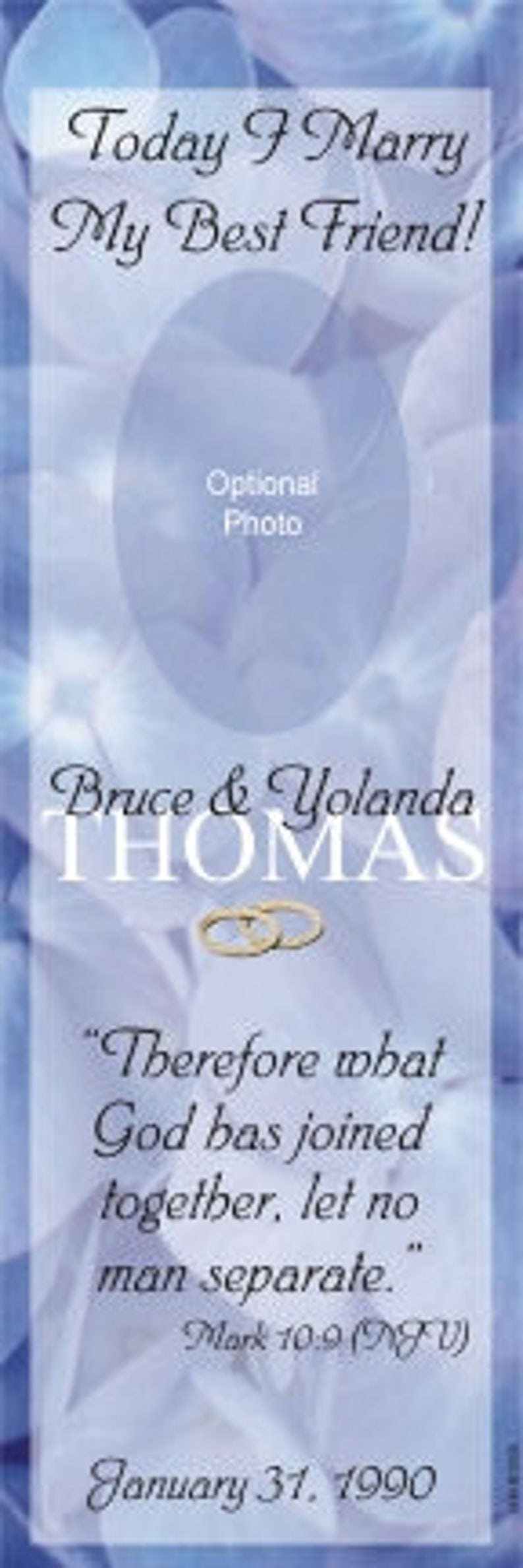 Blue Hydrangeas Wedding Bookmark Favors - Thank You Bookmarks - Photo ...
