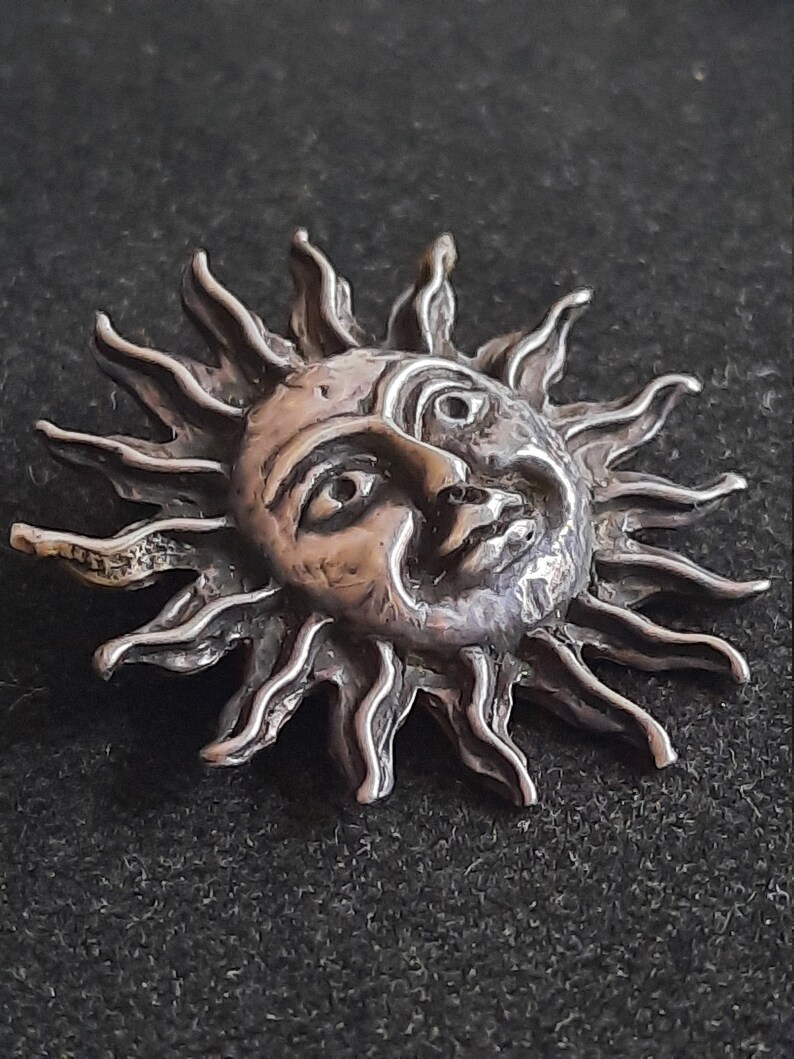 Sun-shaped Pendant 925 Silver Etruscan Replica Vintage - Etsy