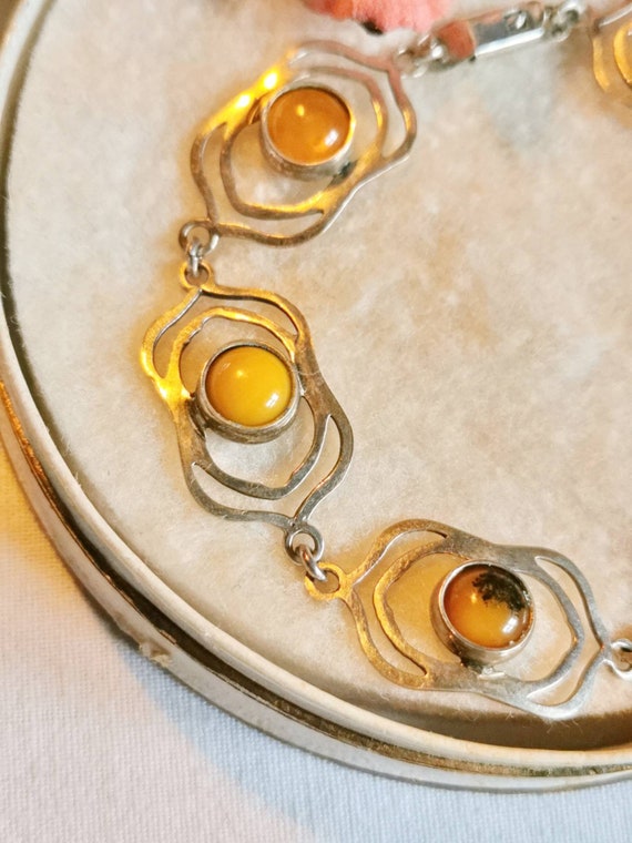 Midcentury 800 Silver BERNSTEIN Bracelet true vintage… - Gem