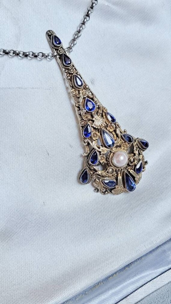 Historicism Silver Necklace 1880 Design necklace Akoy… - Gem