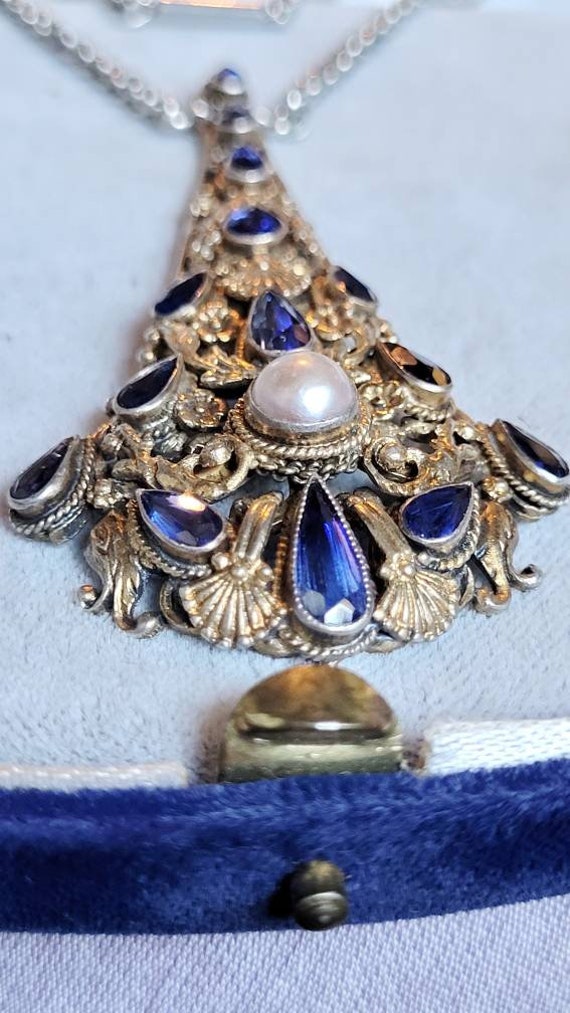 Historicism Silver Necklace 1880 Design necklace Akoy… - Gem