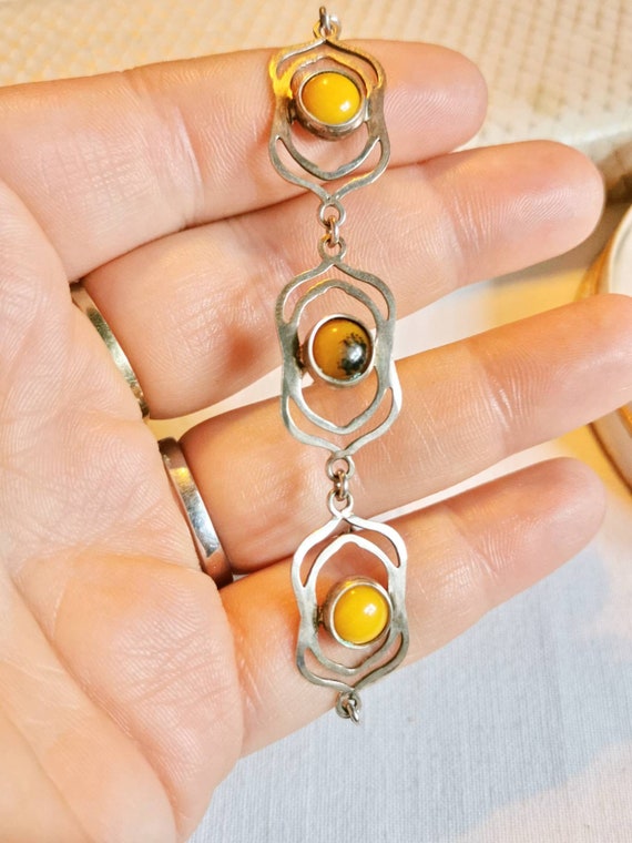 Midcentury 800 Silver BERNSTEIN Bracelet true vintage… - Gem