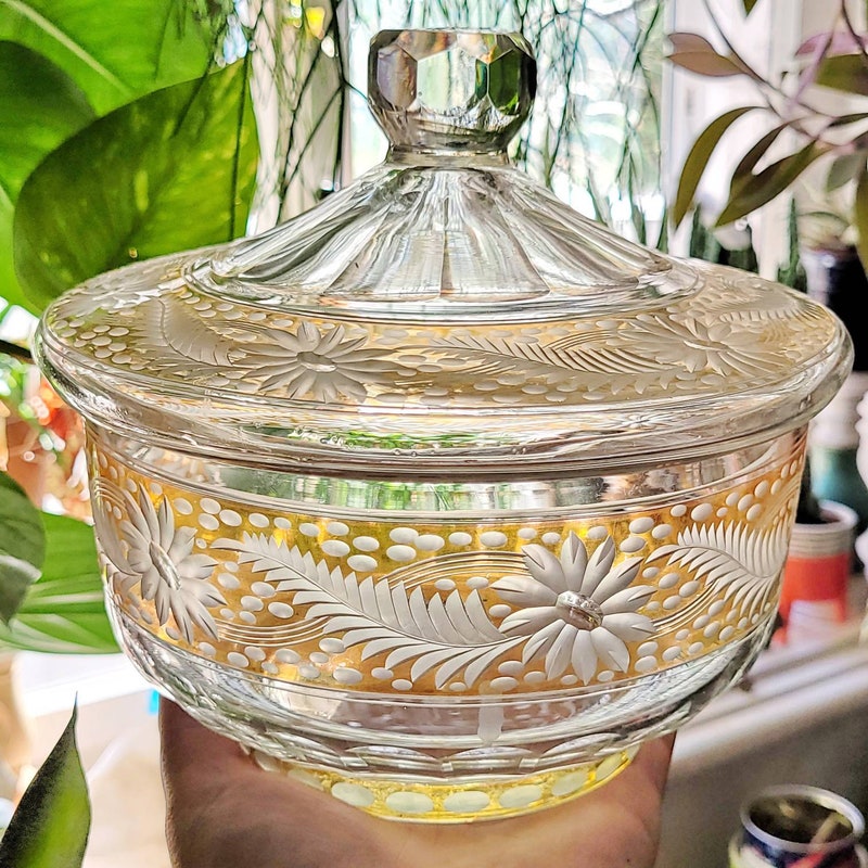 Bonbonière glass mit deckel - Etsy.de