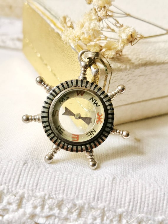 Antique Compass Charm maritime pendant for watches Ch… - Gem
