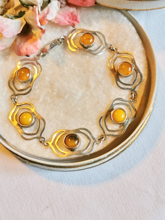 Midcentury 800 Silver BERNSTEIN Bracelet true vintage… - Gem