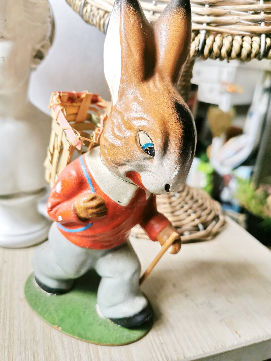 Marolin Paper Papier-mâché Easter Bunny Rabbit Candy Container Around ...