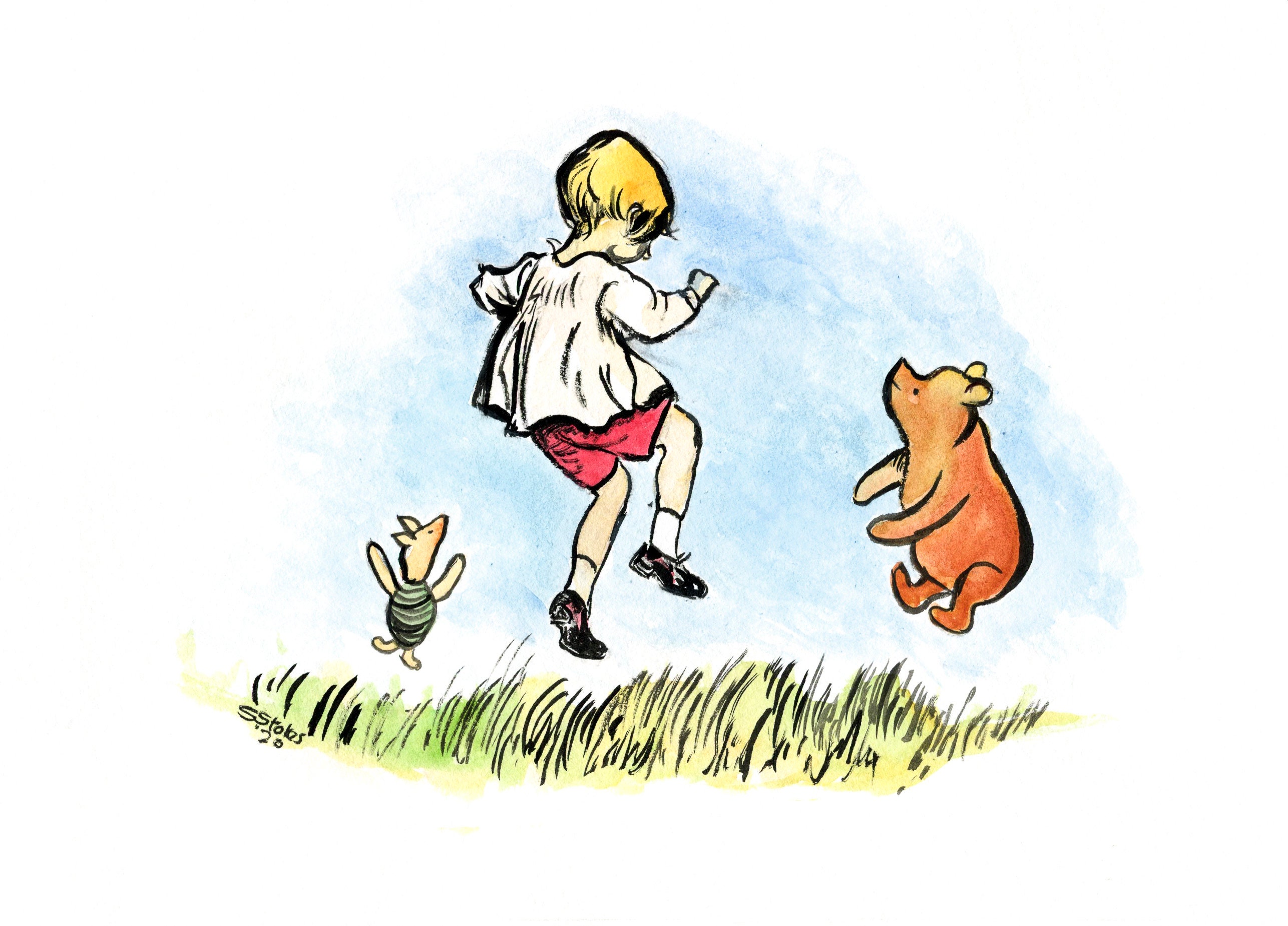 Digital Download Pooh, Christopher and Piglet Jump for Joy. - Etsy