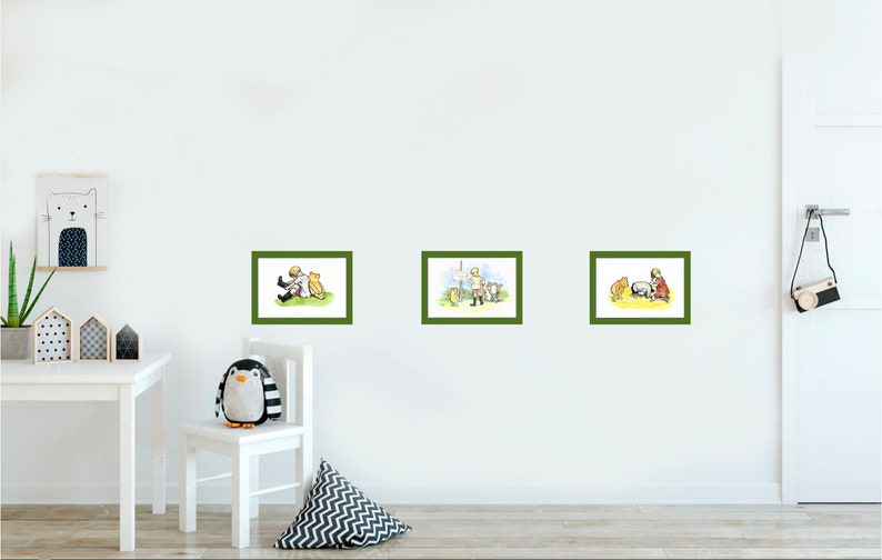 Pooh Christopher and Eeyore Gone Fishing Print of | Etsy