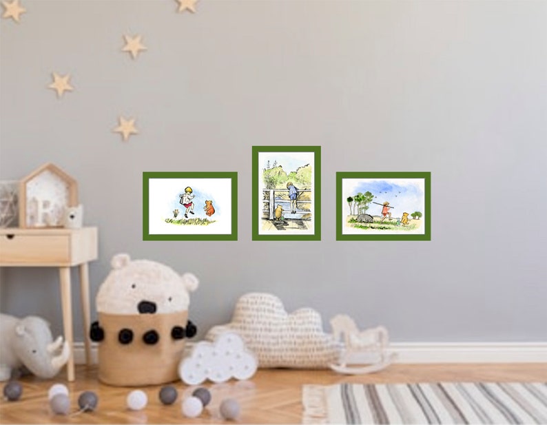 Pooh Christopher and Eeyore Gone Fishing Print of - Etsy