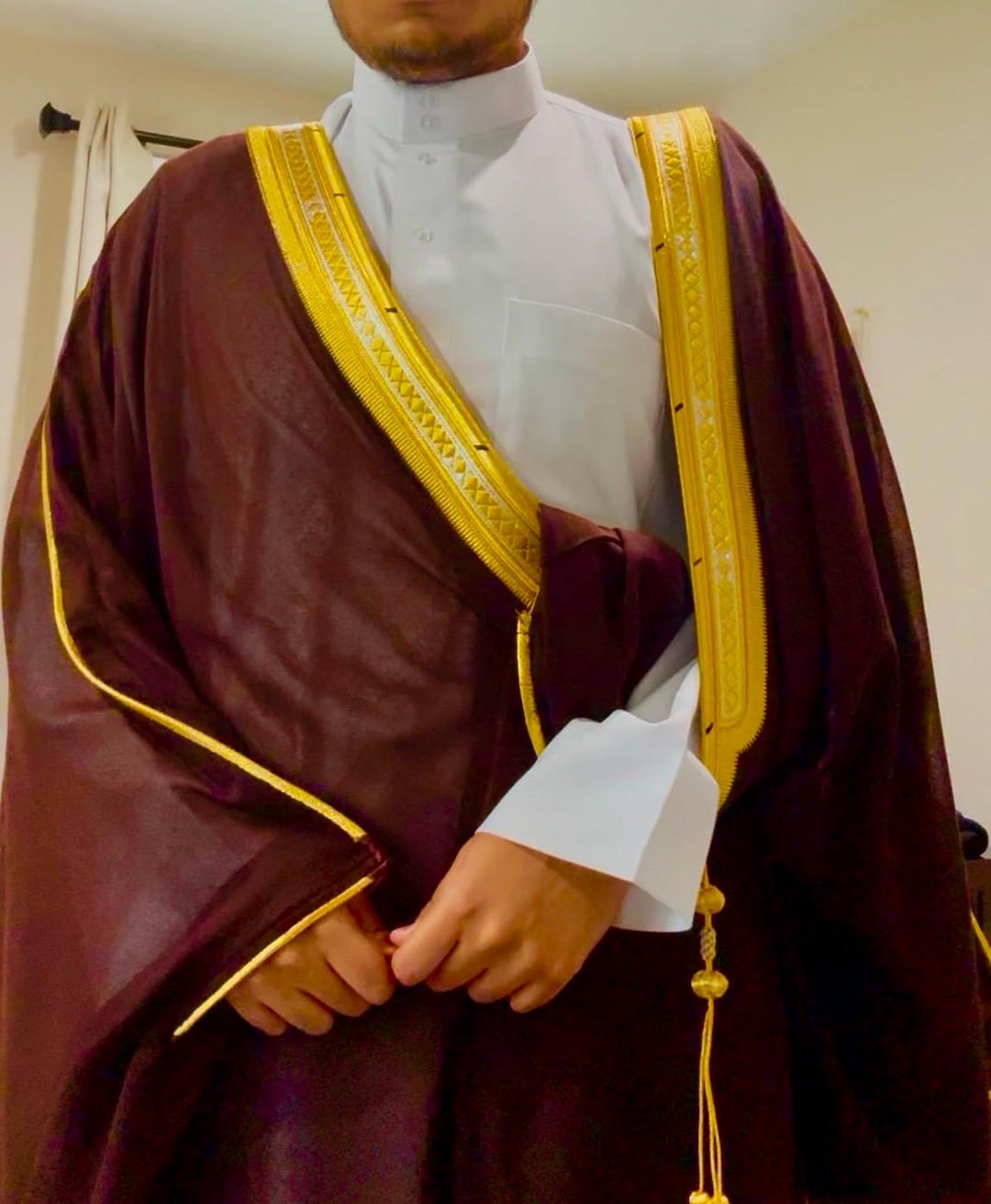 Deep Oud Bisht Thobe Set Men Bisht Islamic Arab Dress Sheikh Imam ...