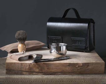 Leather shaving kit | Etsy
