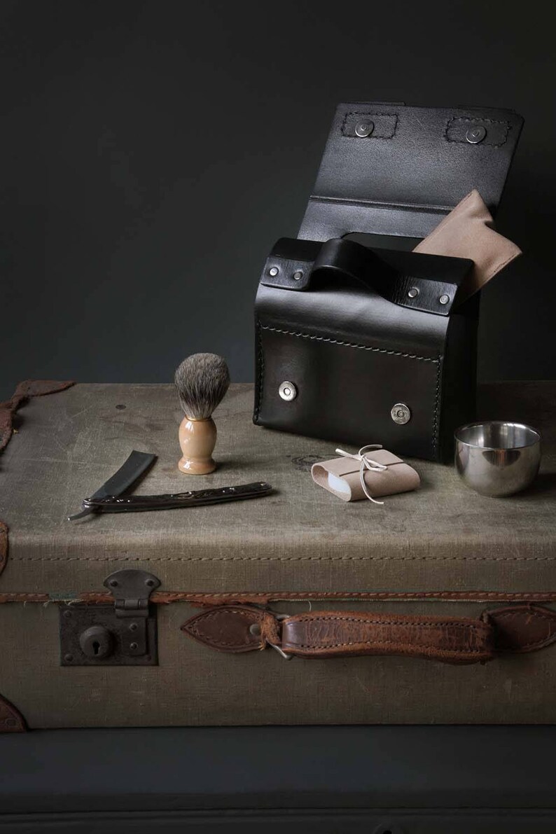 British Leather Hand-made Grooming Shaving Kit Luxury - Etsy