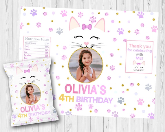Cat Chip Bag Label-Kitty Cat Birthday-Are you Kitten Me Right | Etsy