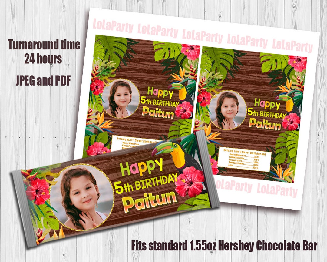 Personalized Luau Candy Bar Wrappershawaiian Luau Candy Bar - Etsy