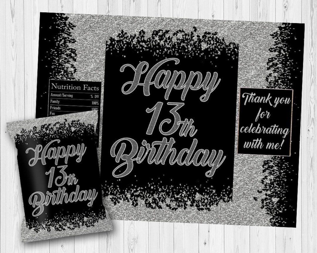 Personalized Sparkles Silver Chip Bag-silver Chip Bag Wrapper-black ...
