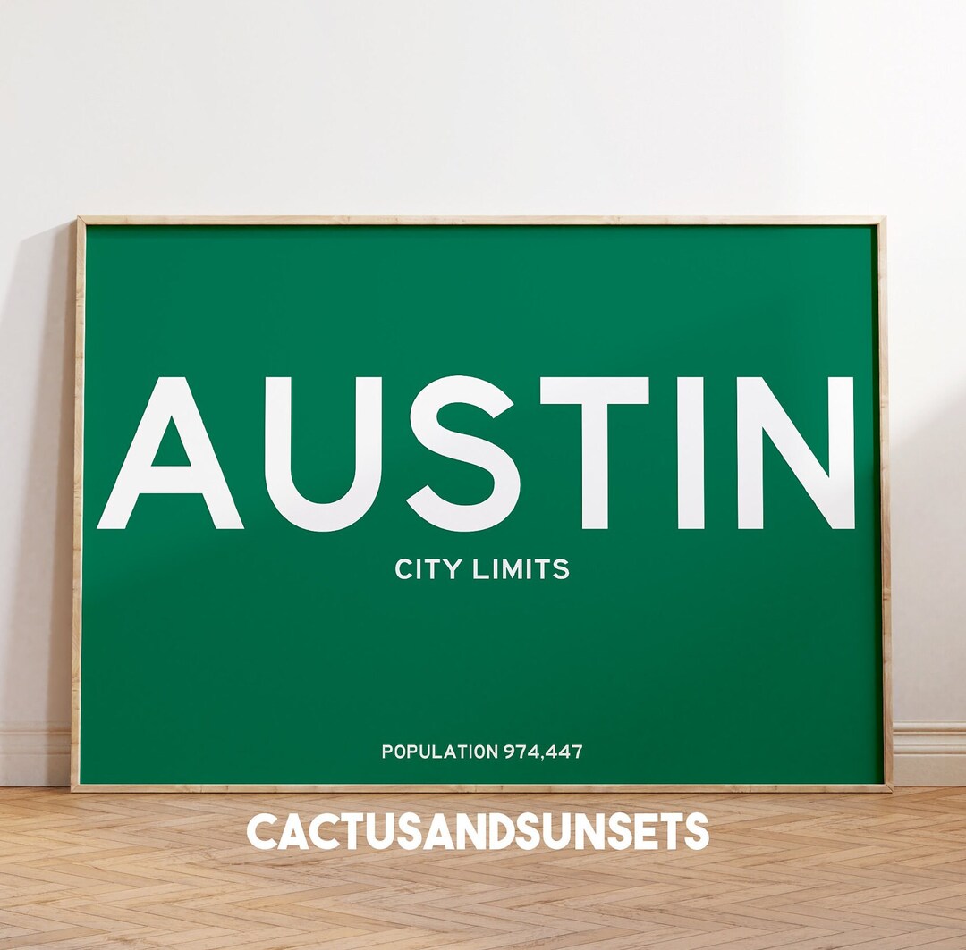 Austin City Limits Highway Sign Poster, Texas Print, Western Print ...