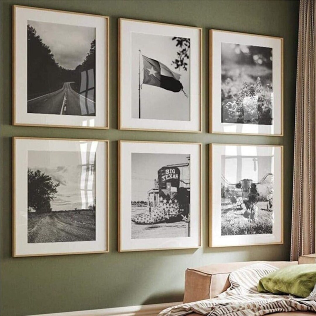Texas Poster Set, Black and White Wall Art, 16x20 Prints, Lone Star ...