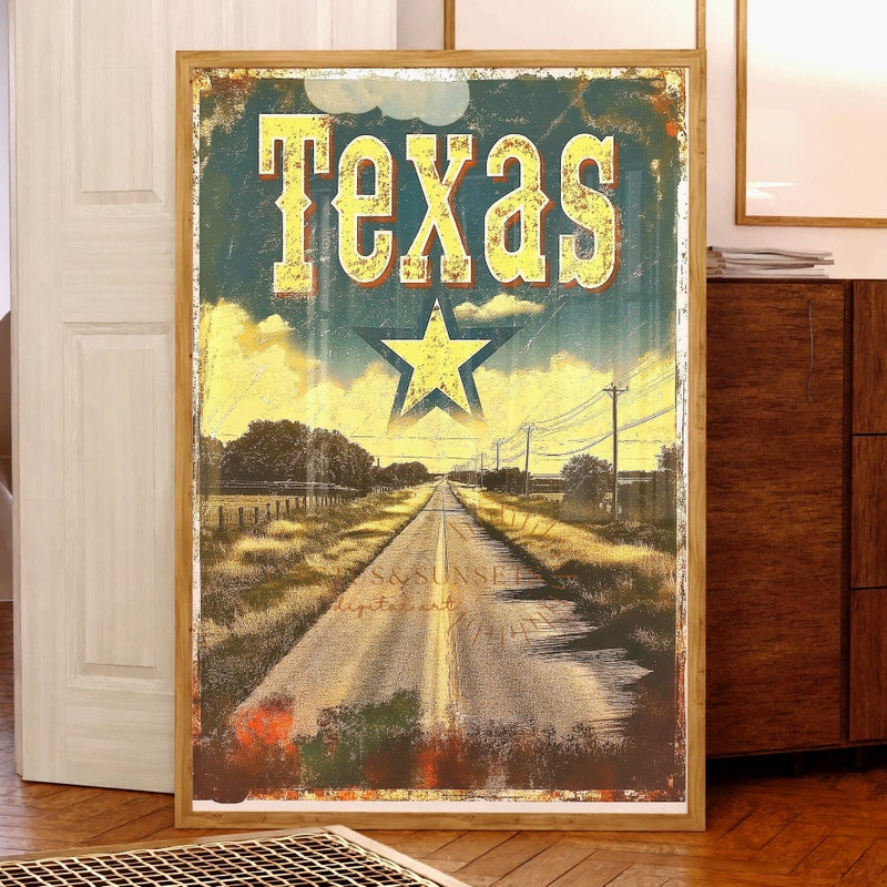Texas Poster - Etsy
