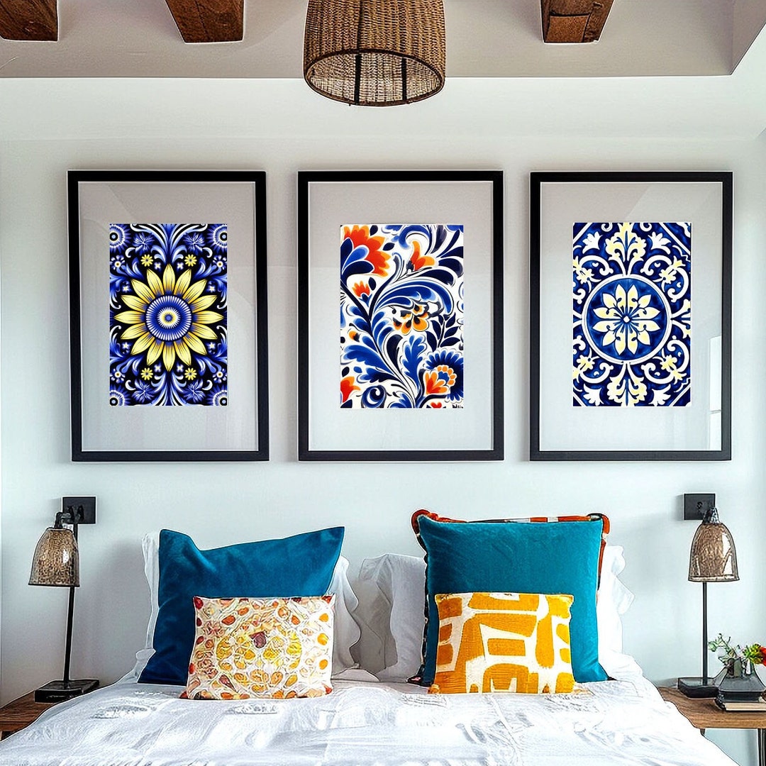 Mexico Wall Art, Mexican Tile Prints, Digital Download, Cactus Decor ...