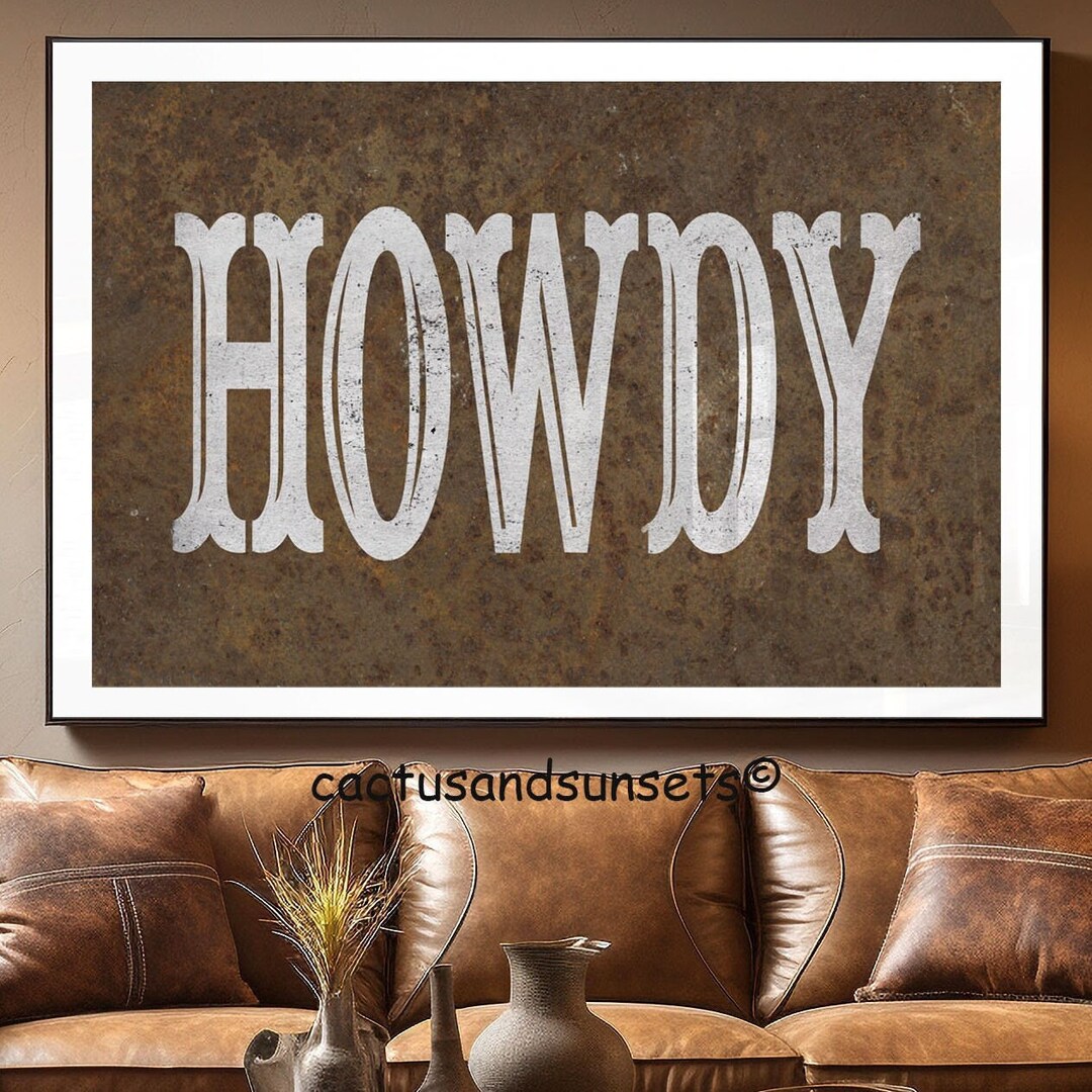 Howdy Poster Print, Texas Gift, Ranch Decor, Southwestern Wall Art ...