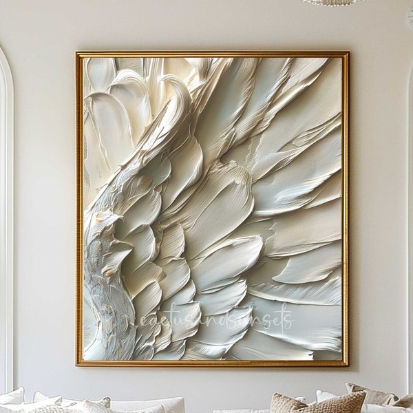 Textured Angel Wings Painting - Etsy