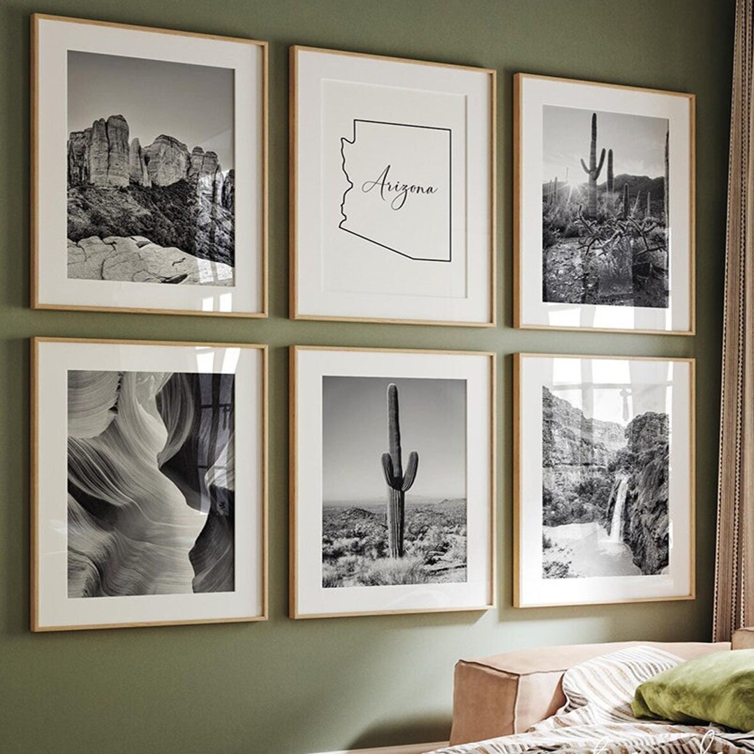 Arizona Black and White Print Set, Arizona Set of 6, Digital Download ...