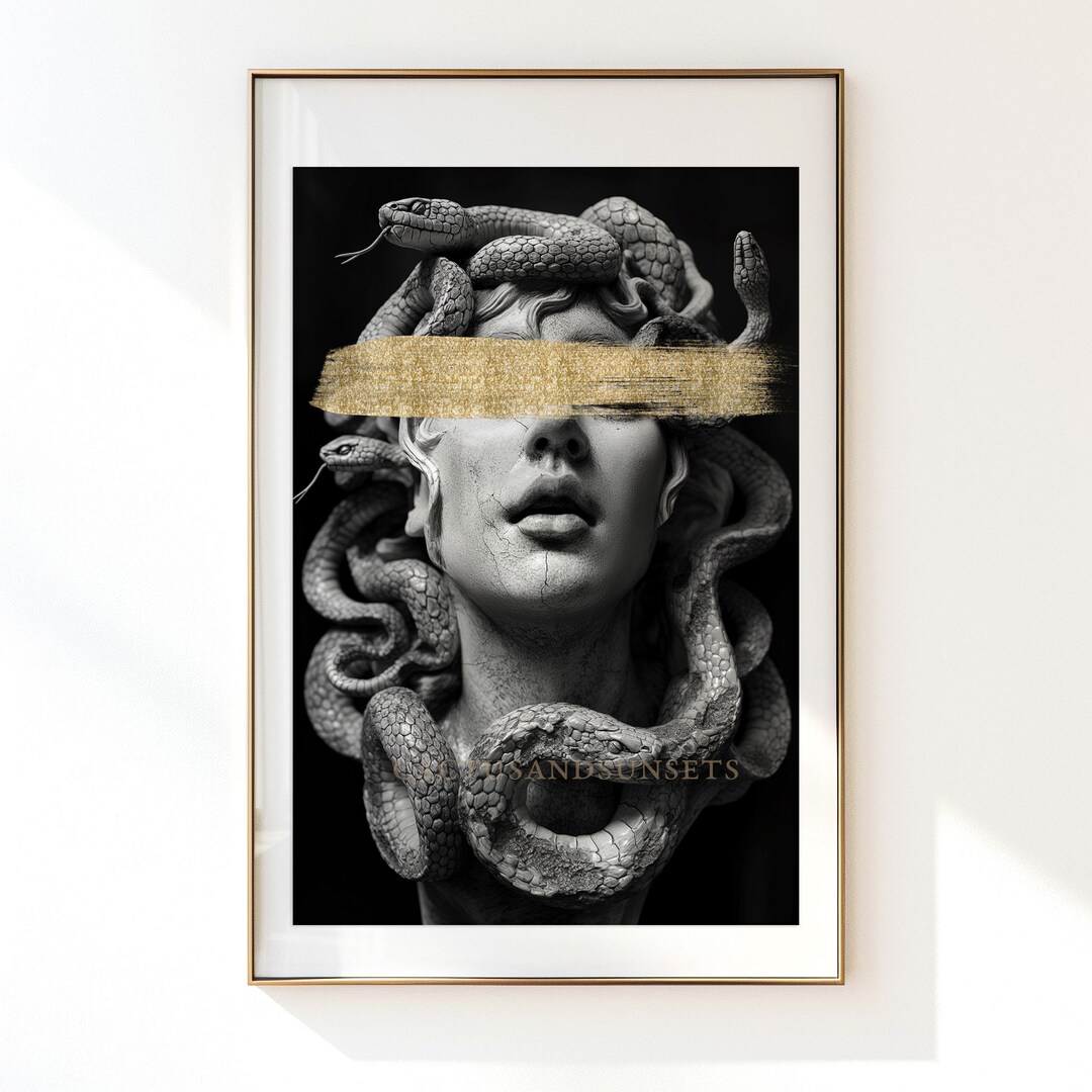 Medusa Wall Art POSTER, Medusa Art Print, Gift for Her, Modern Home ...