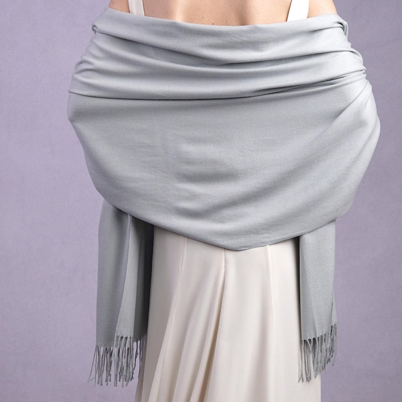 Grey Pashmina - Etsy