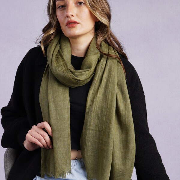 Olive Silk Scarf - Etsy